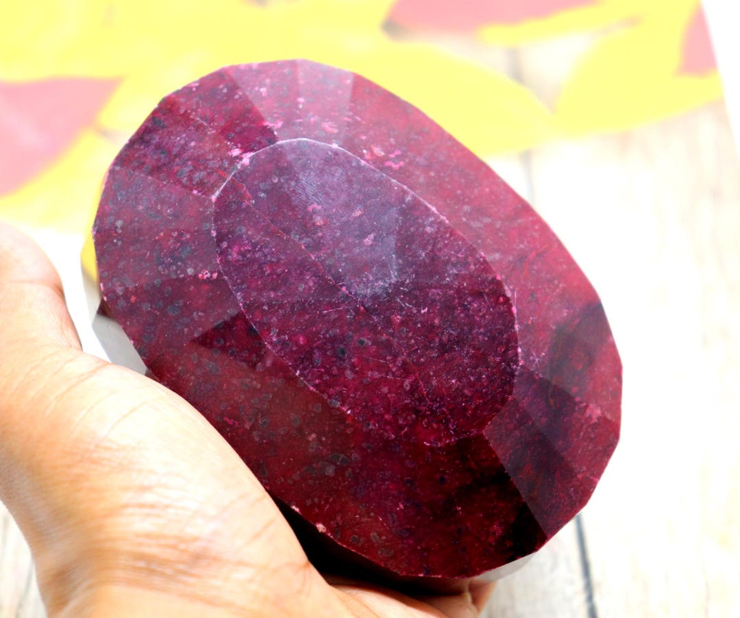 Big Size Red Ruby Gem Natural Ruby Oval Cut Faceted Stone 3215CT ...