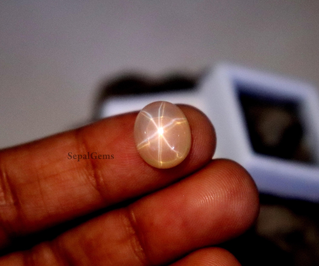 7.7ct Excellent Star Yellow Sapphire Loose Gemstone Natural Sapphire ...