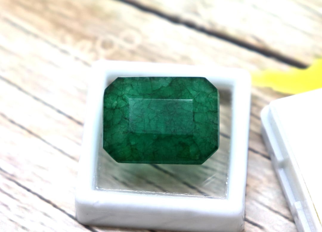 Certified Green Emerald Gemstone Big Size 16ct Emerald Cut Emerald ...