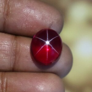 Very Beautiful Natural Star Ruby Loose Gemstone Red Star Ruby Unheated Untreated Ruby Cabochon 7 ...