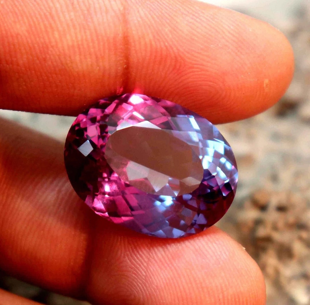 13-14carat Natural Alexandrite Oval Cut Faceted Multi Color Changing ...