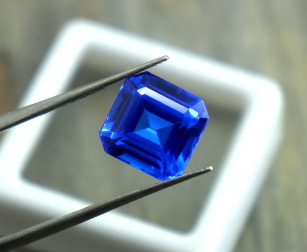 5.8carat Radiant Cut Royal Blue Sapphire Gemstone Unheated Untreated ...