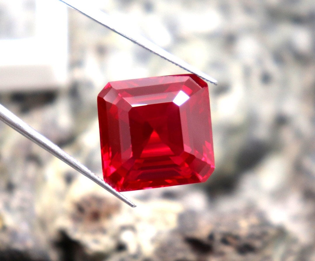 Very Rich Red Color Ruby Gemstone Faceted Ruby Radiant Cut 13CT ...
