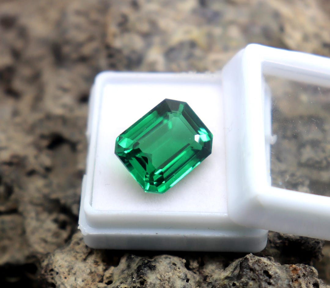 Natural Green Emerald Colombian Stone 11ct Emerald Cut Certified ...