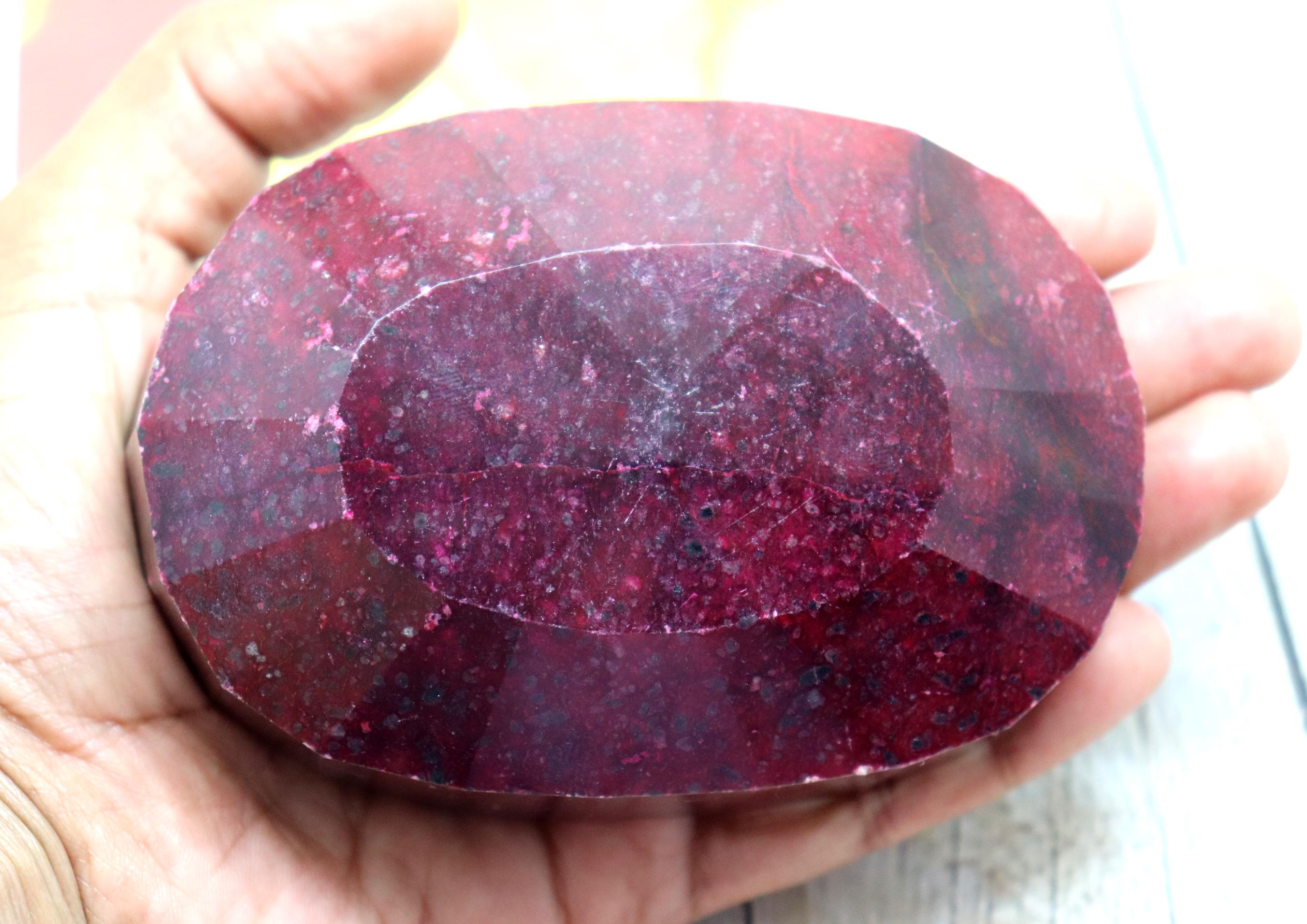 Big Size Red Ruby Gem Natural Ruby Oval Cut Faceted Stone 3215CT ...