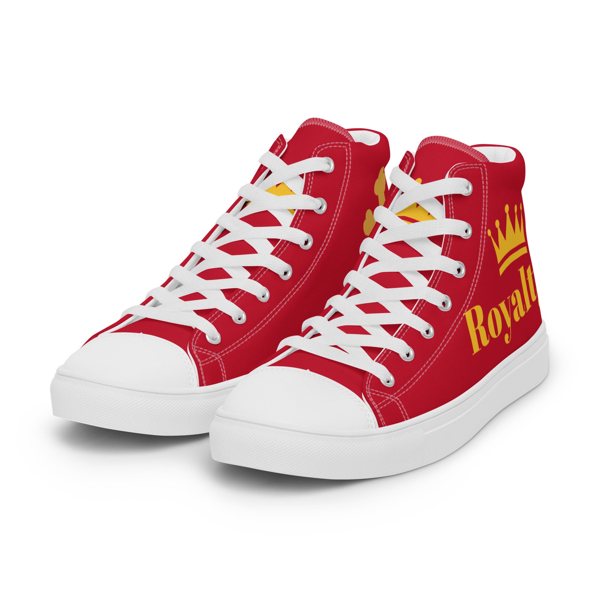 Mens High Top Canvas Shoes Red - Etsy