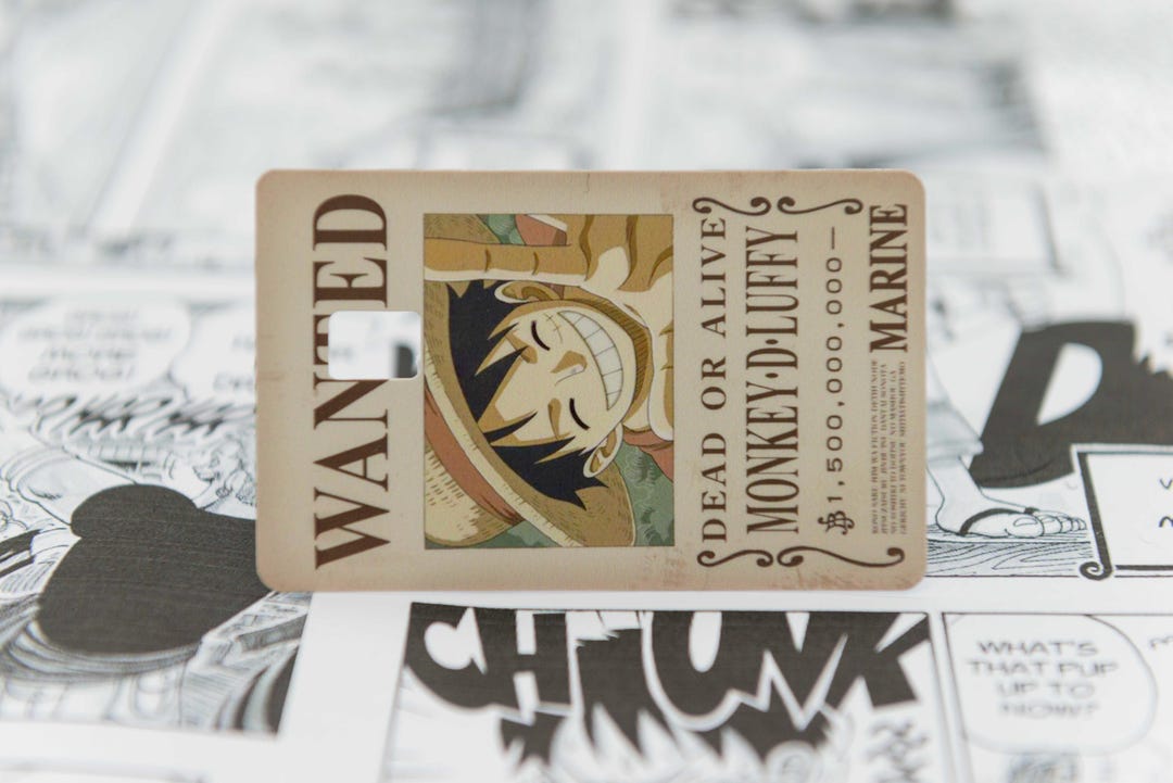 Luffy Credit and Debit Card Skin. Water Resistant Vinyl Sticker. One ...