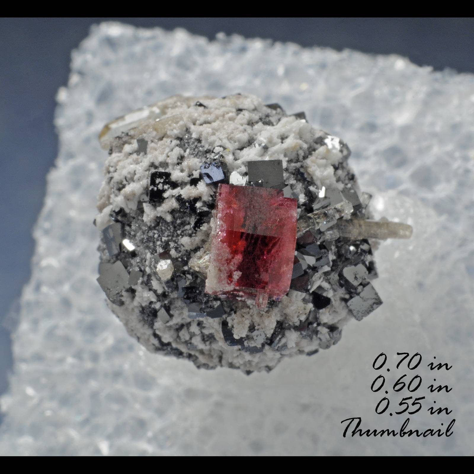 Rare Red Beryl Perched on a Garnet Replaced (pseudomorphed) Hematite ...