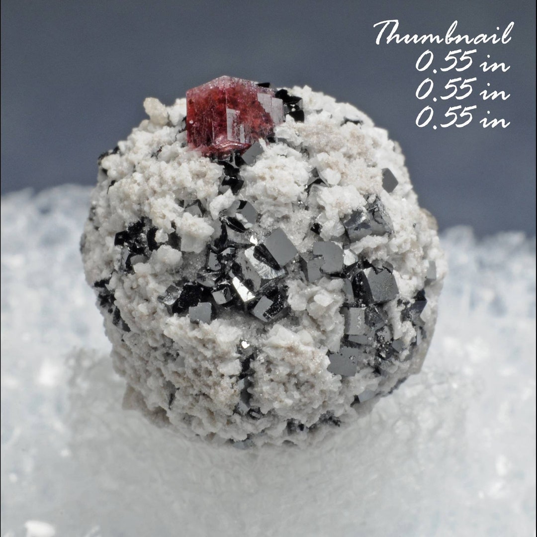 Rare Red Beryl Perched on a Garnet Replaced (pseudomorphed) Hematite ...