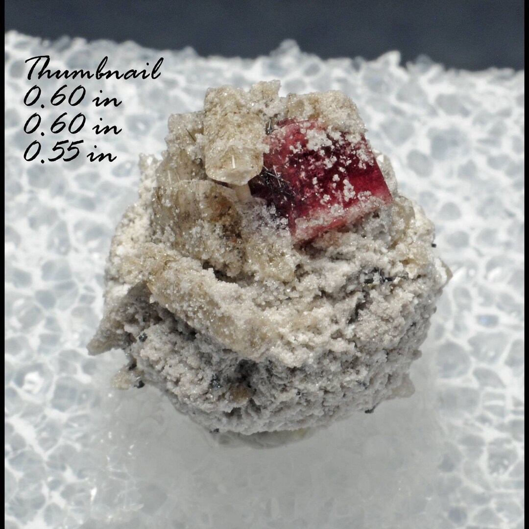Rare Red Beryl Perched on a Garnet Replaced (pseudomorphed) Hematite ...