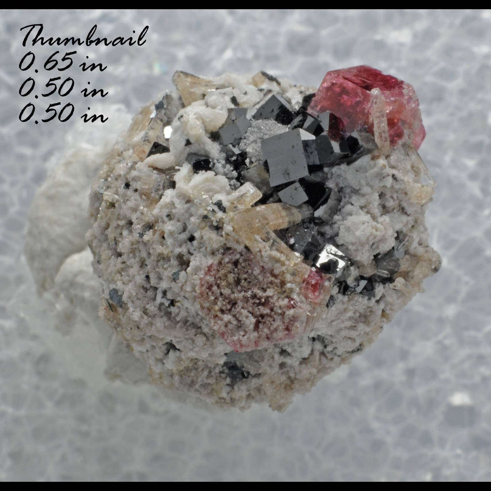 Rare Red Beryl Perched on a Garnet Replaced (pseudomorphed) Hematite ...