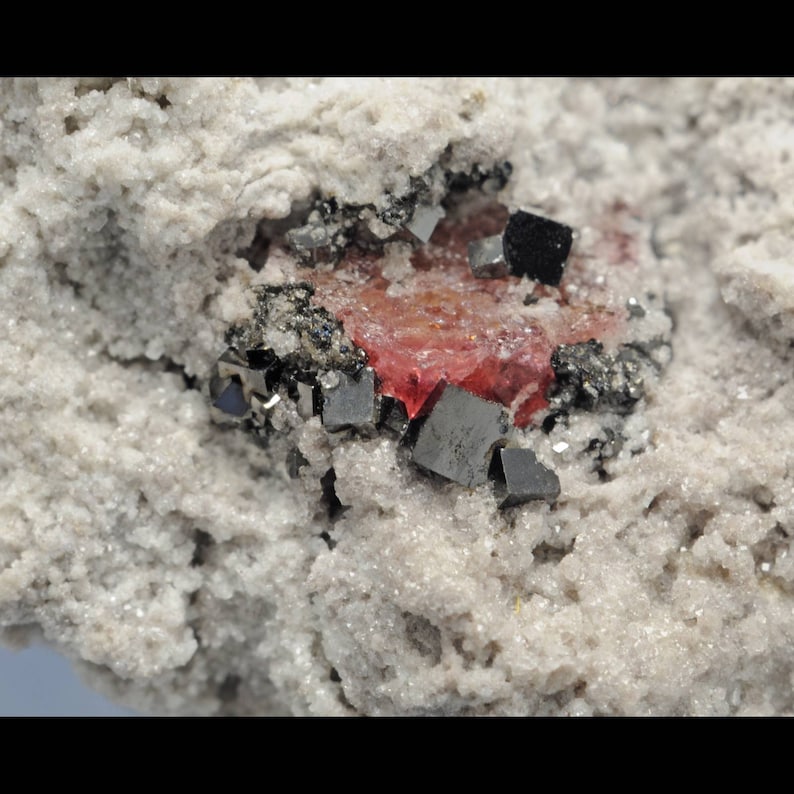 Raspberry Red Beryl (bixbite) With Bixbyites on Volcanic Rhyolite ...