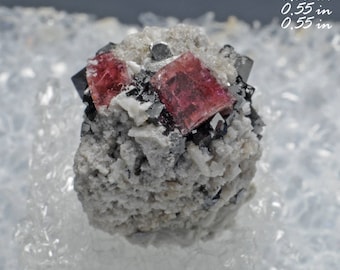 Rare Red Beryl Perched on a Garnet Replaced (pseudomorphed) Hematite ...