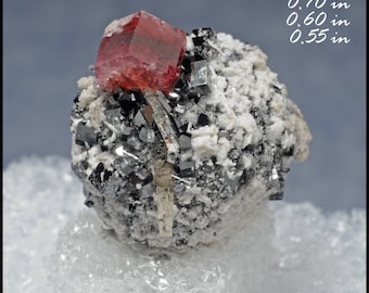 Rare Red Beryl Perched on a Garnet Replaced (pseudomorphed) Hematite ...
