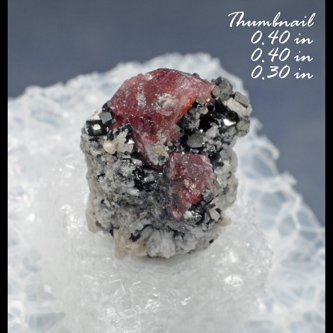 Rare Red Beryl Perched on a Garnet Replaced (pseudomorphed) Hematite ...