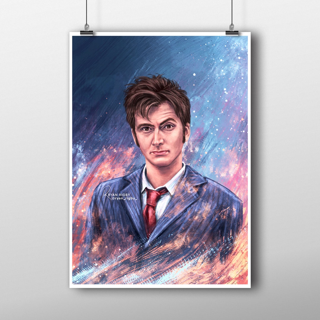 Tenth Doctor Illustration Doctor Who Art Print David Tennant 10th ...