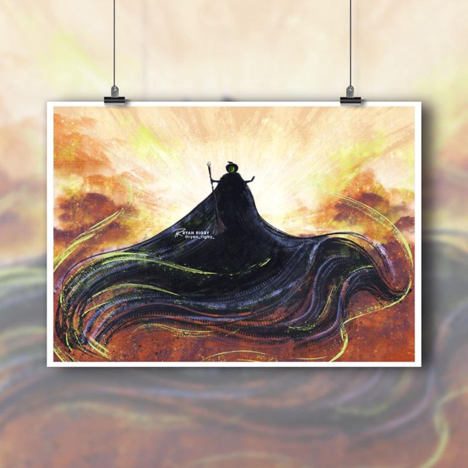 Wicked Defying Gravity Elphaba Art Print Cynthia Erivo Poster Painting ...