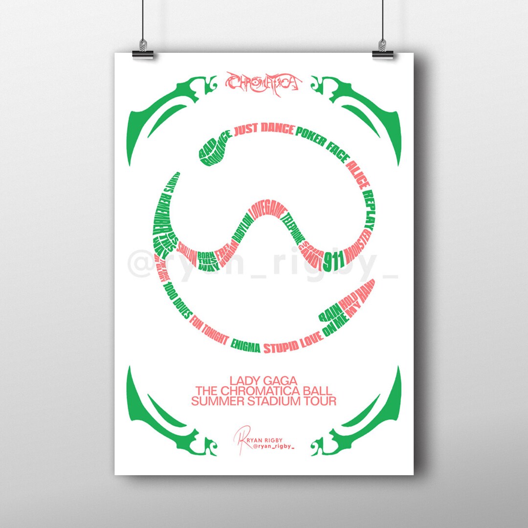 Chromatica Ball Set List Sine Lady Gaga Tour Illustration Art Print ...