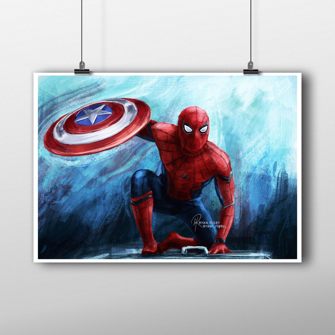 Spider-man Shield Art Print - Etsy UK