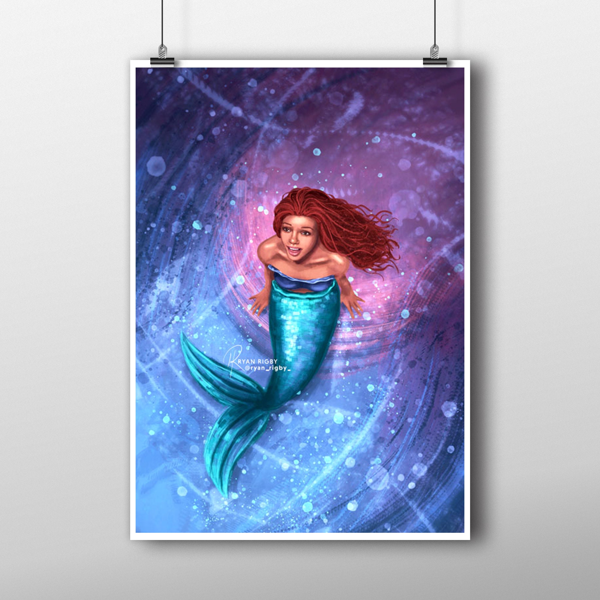 Little Mermaid Ariel Disney Print Halle Bailey Poster