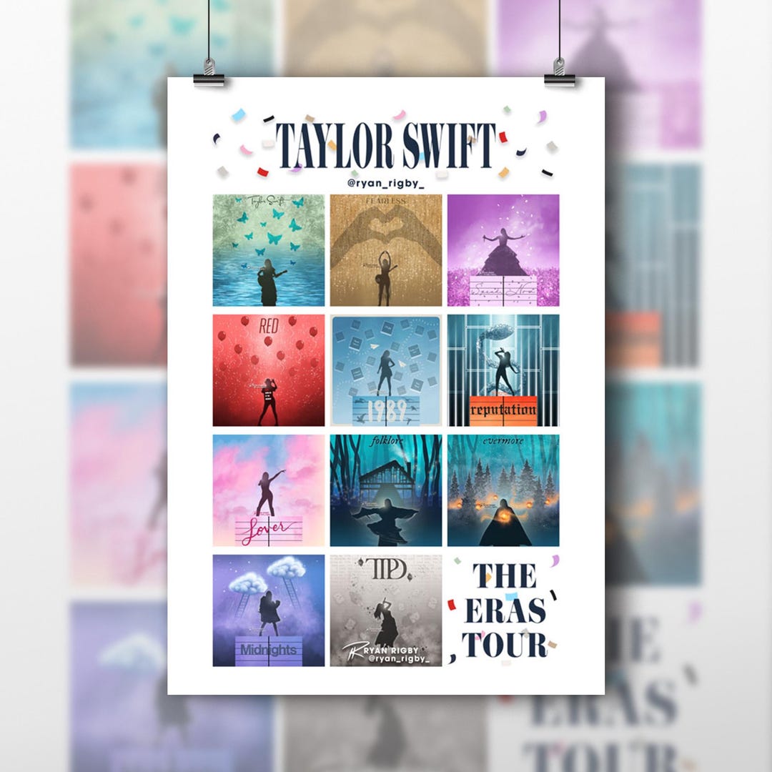 Taylor Swift the Eras Tour Collection Illustration Art Print Poster ...