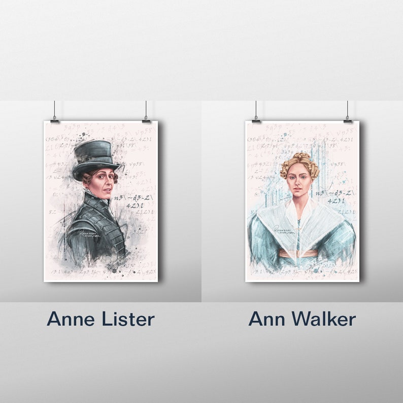 Anne Lister and Ann Walker Gentleman Jack Illustration Art - Etsy