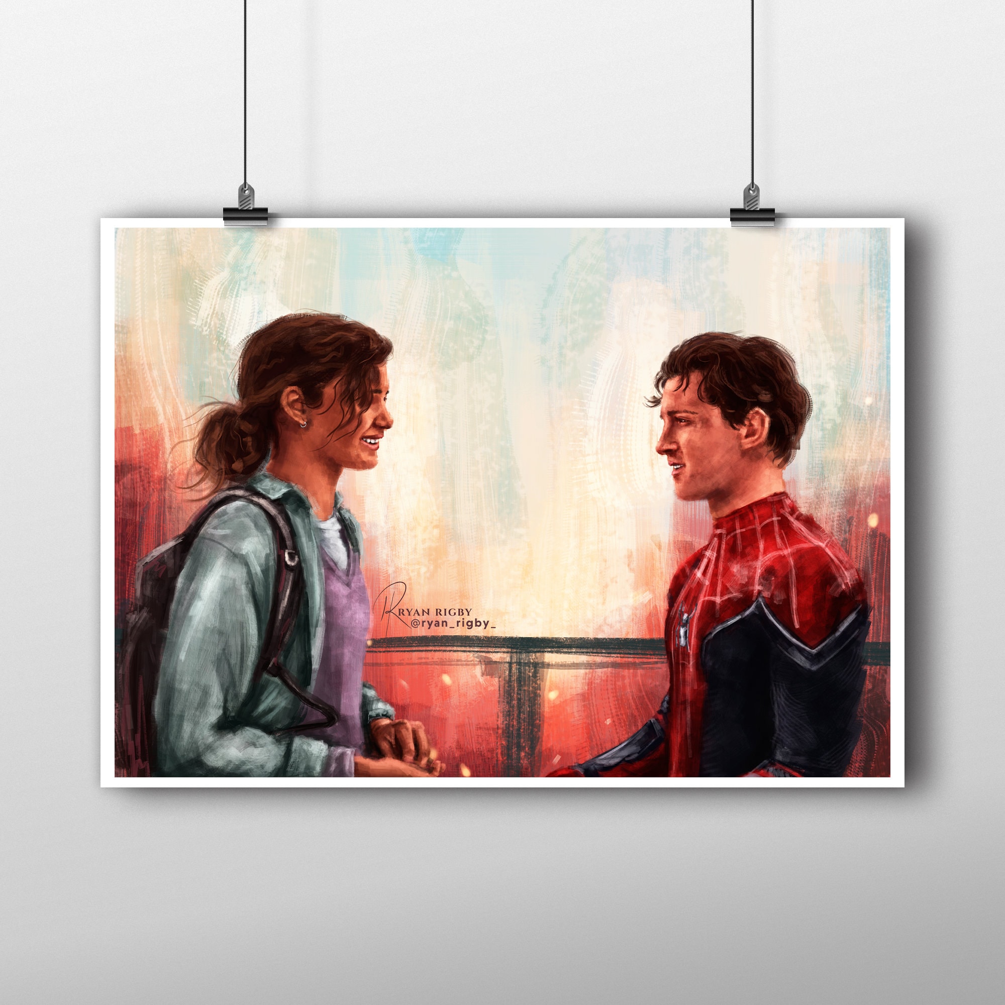 Peter and MJ Spider-man Far From Home Art Print - Etsy UK