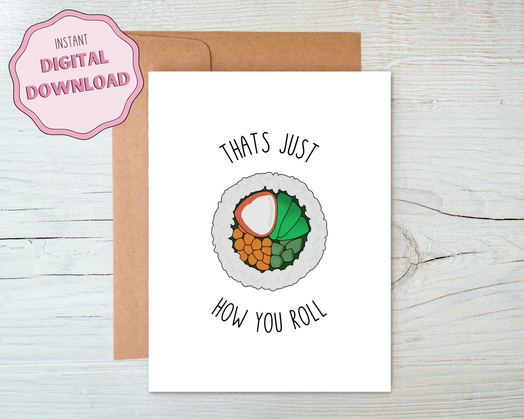Printable Thats Just How You Roll Cute Card, Perfect to Congratulate ...
