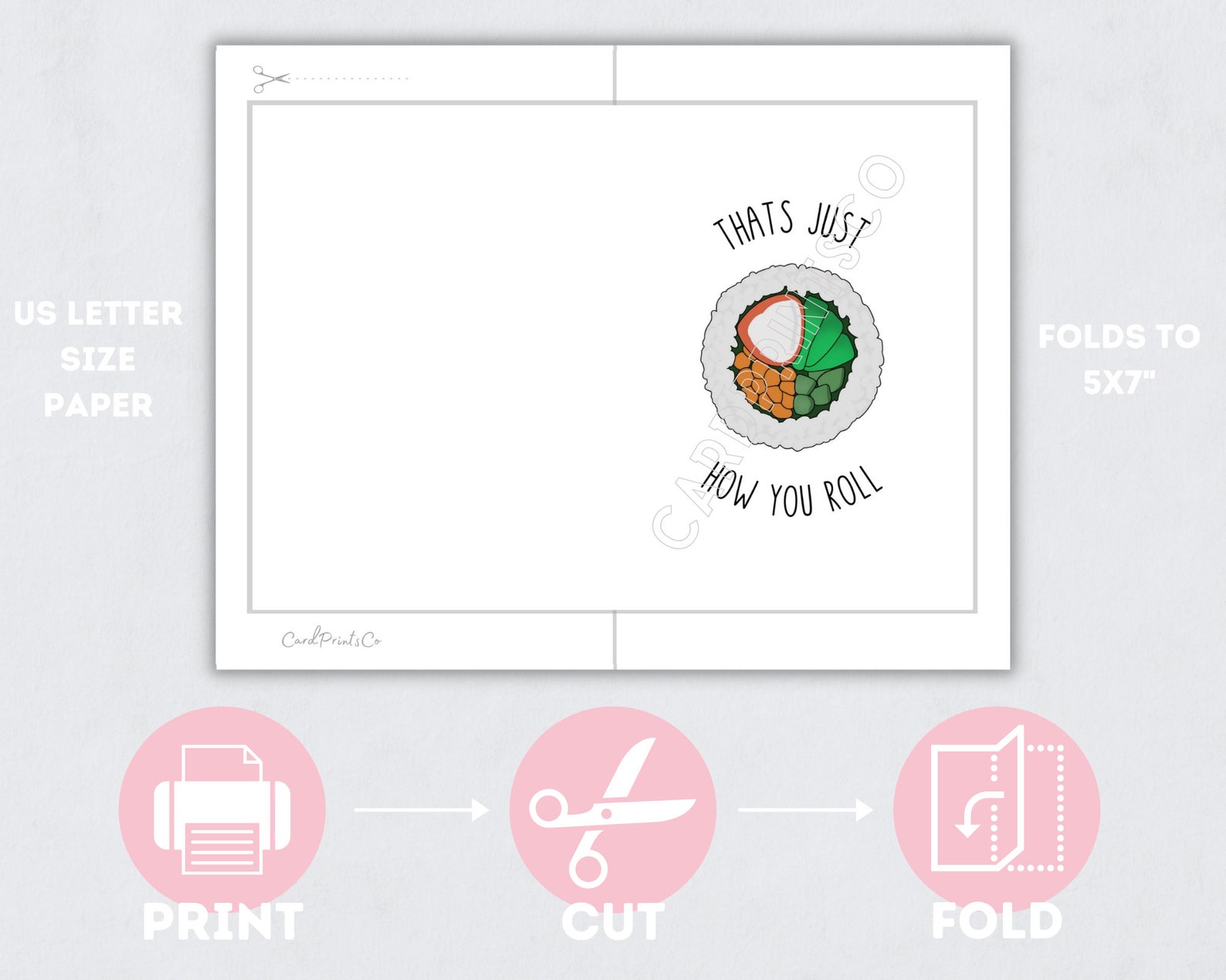 Printable Thats Just How You Roll Cute Card, Perfect to Congratulate ...
