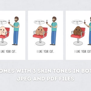 Printable I Like Your Cut Funny Pun Card, 5x7 Inches Perfect for ...