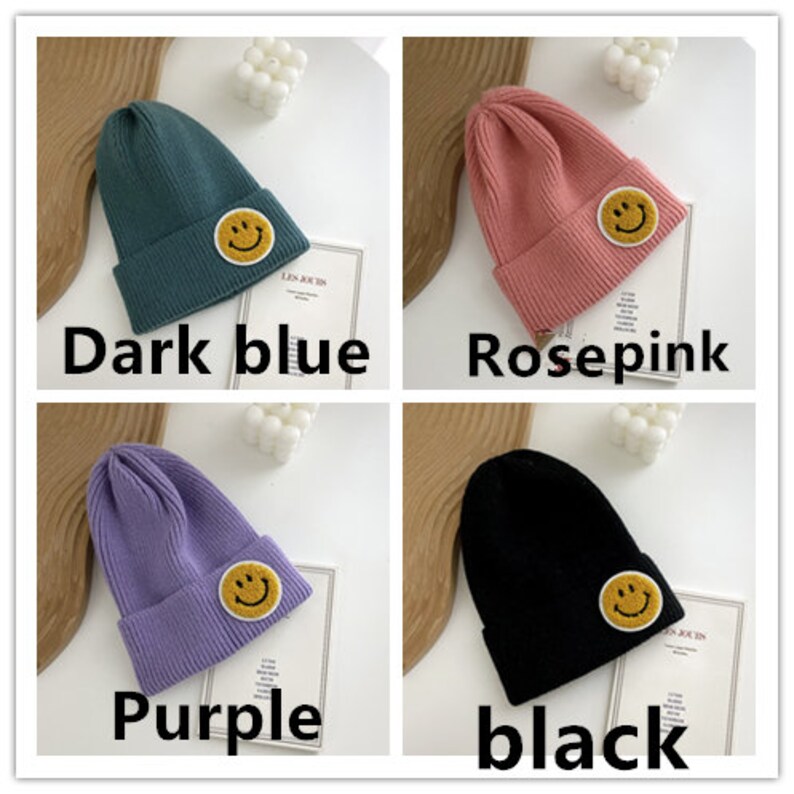 Smiling Face Warm Knitted Hatcute Casual Beanie Hat for - Etsy