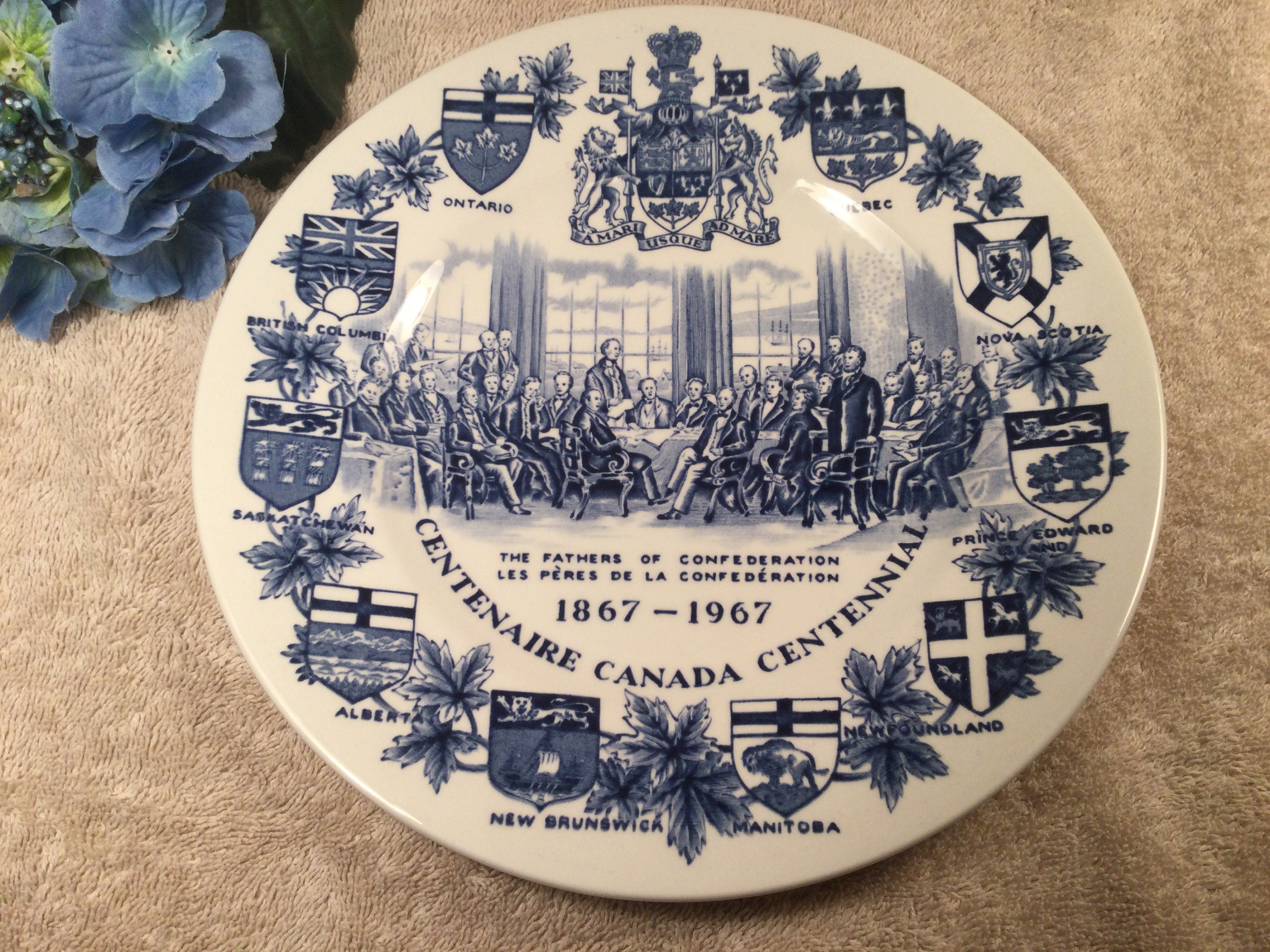 Canadian 1867-1967 Centennial Vintage Collector's Souvenir Plate - Etsy