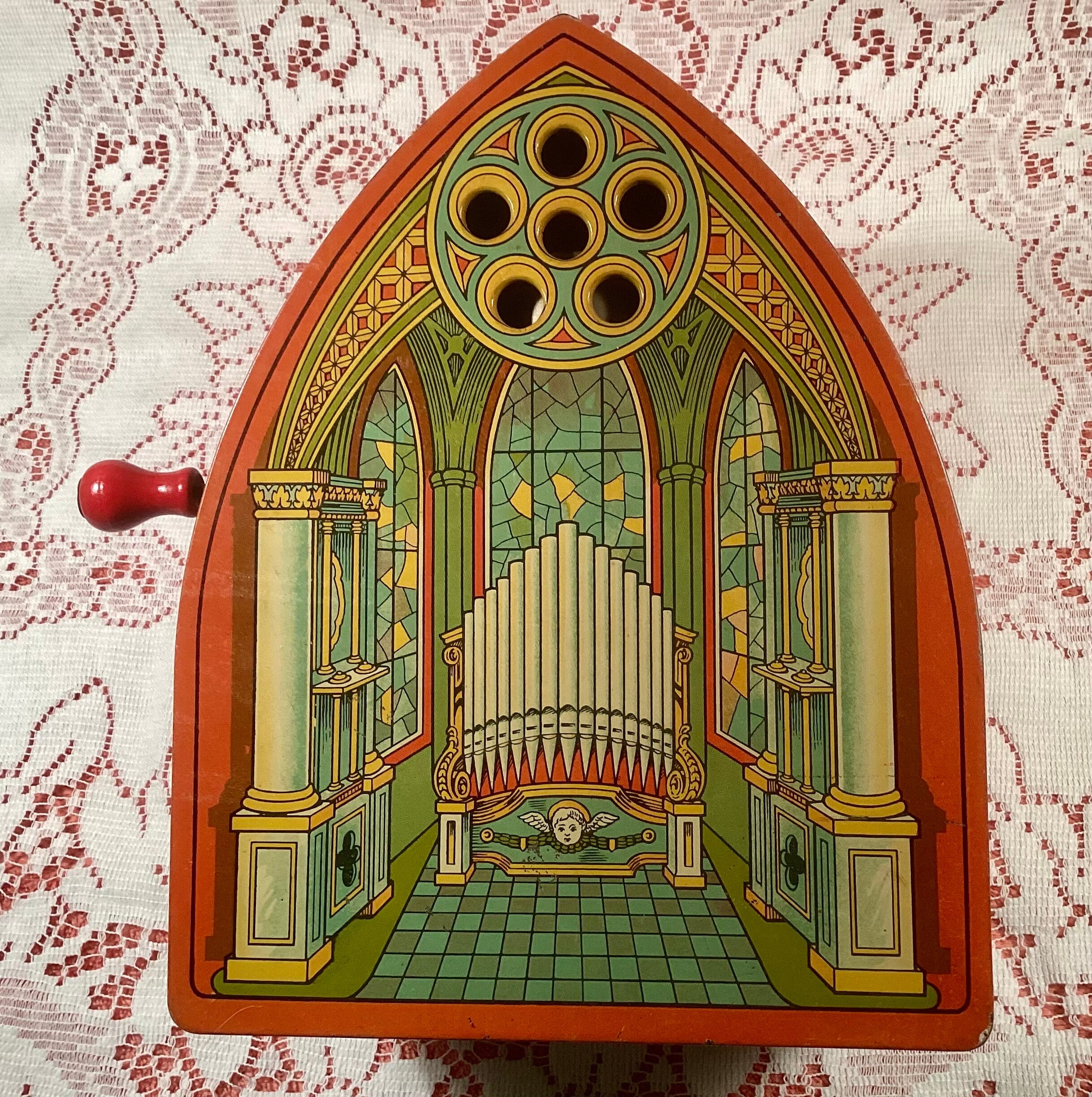 Antique Crank Wind Organ Music Box Cathedral Toy - Etsy