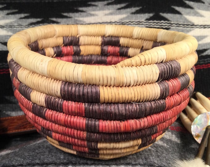 Hopi Vintage Polychrome Coil Basket in Geometric Design - Etsy