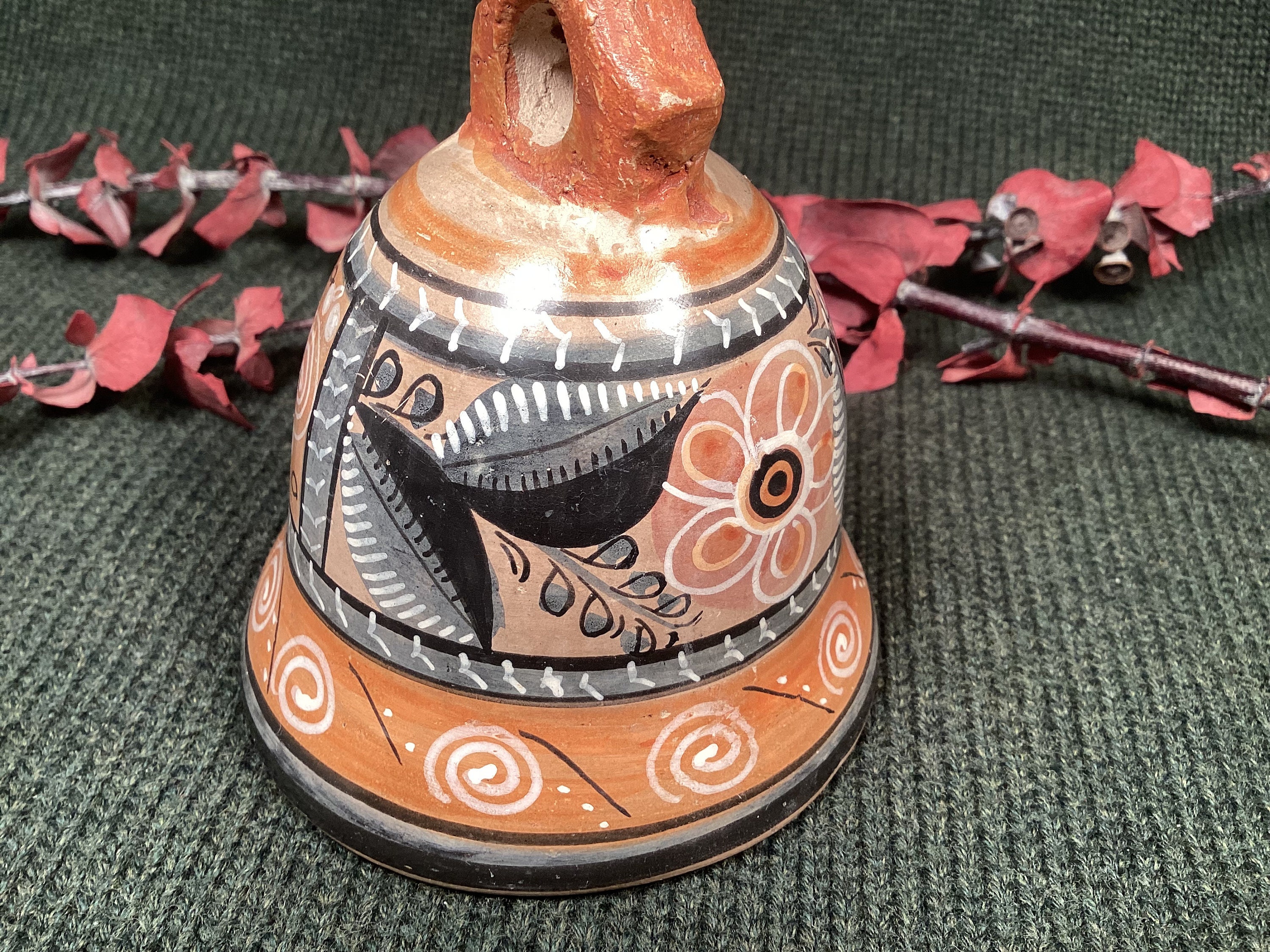 Vintage Mexican Talavera Hand Painted Ceramic Bell - Etsy