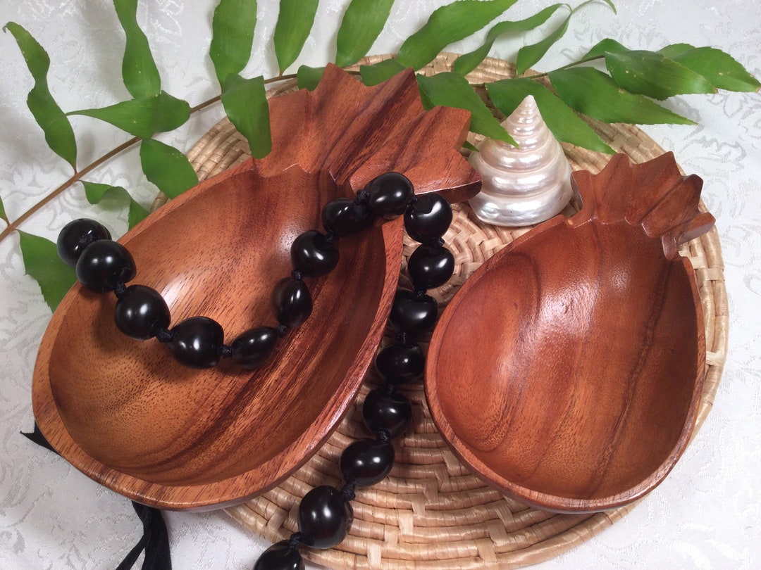Vintage MCM Monkey Pod Pineapple Carved Snack Bowls - Etsy