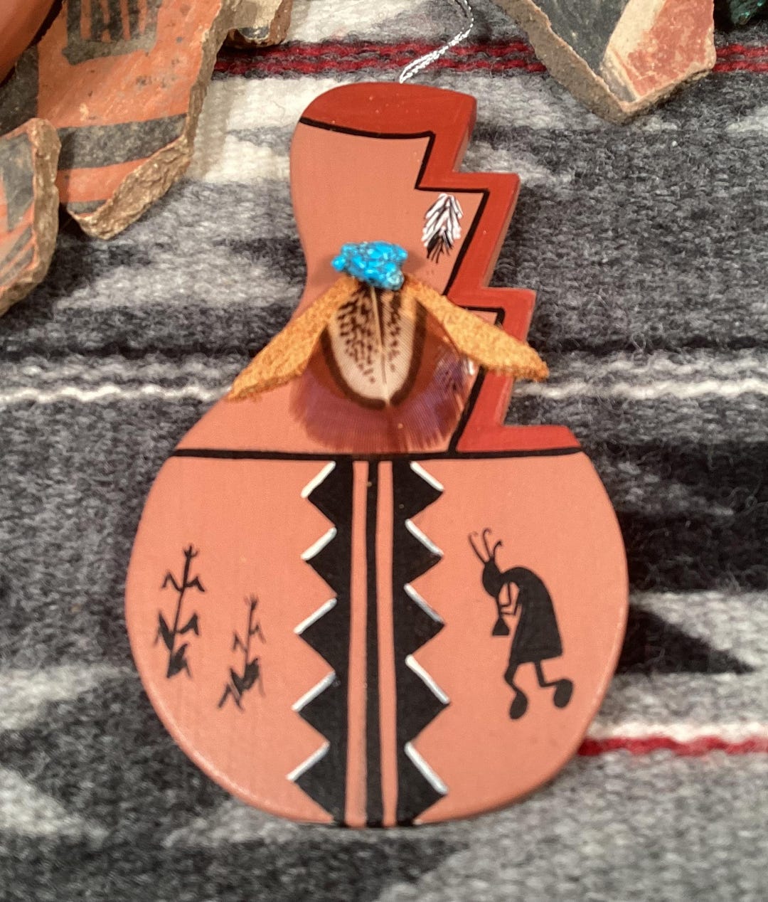 Native American Hand Made Pot Design Painted Ornament - Etsy