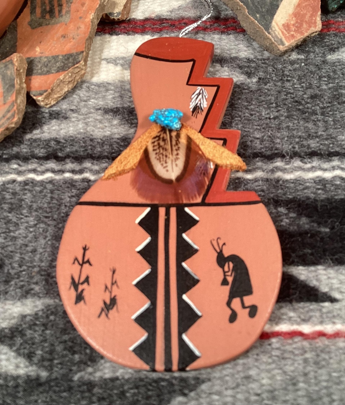 Native American Hand Made Pot Design Painted Ornament - Etsy