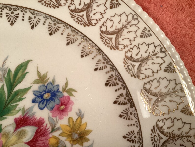 Vintage Solian Ware 10 1/2” Floral Dinner Plate With Gold Borders - Etsy