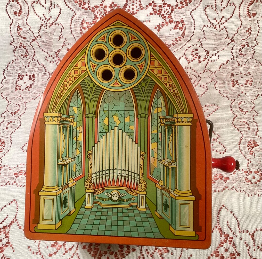 Antique Crank Wind Organ Music Box Cathedral Toy - Etsy