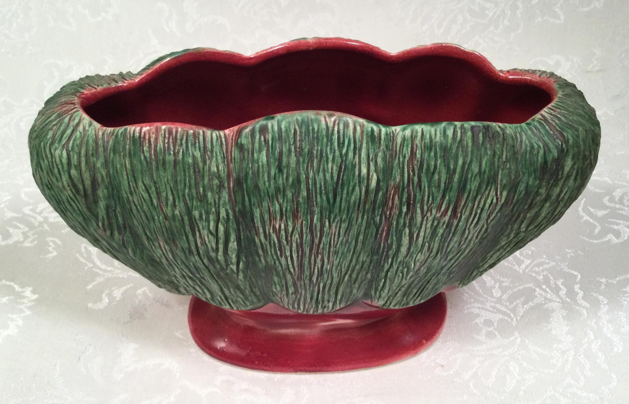 Vintage Aborn California Pottery #H6, Green and Brown Vase - Etsy