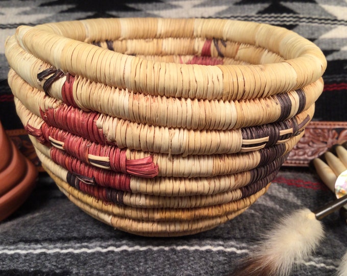 Hopi Vintage Polychrome Coil Basket in Geometric Design - Etsy