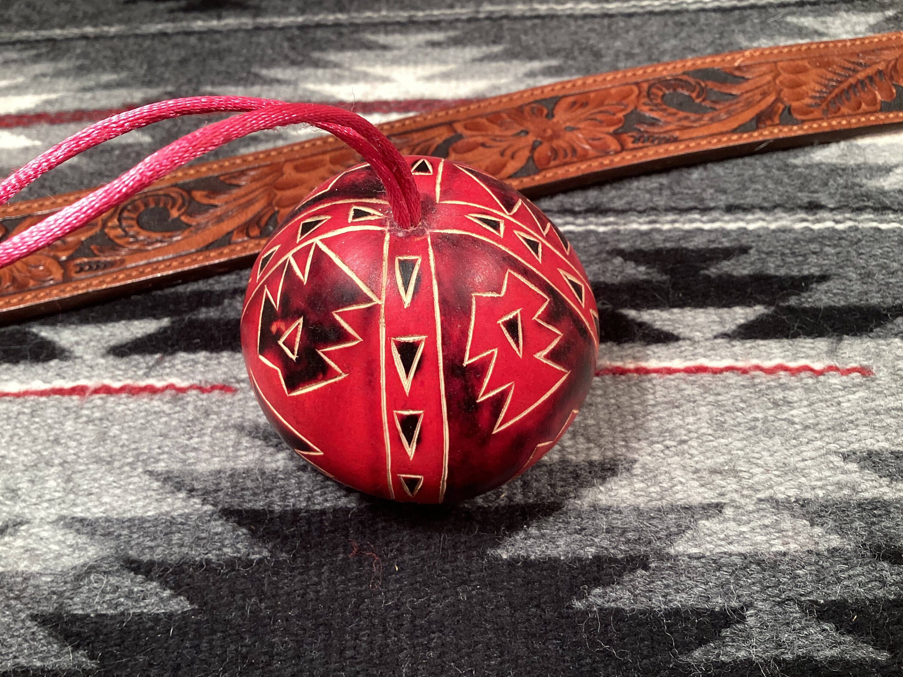 Carved and Stained Southwest Red Gourd Christmas Ornament - Etsy