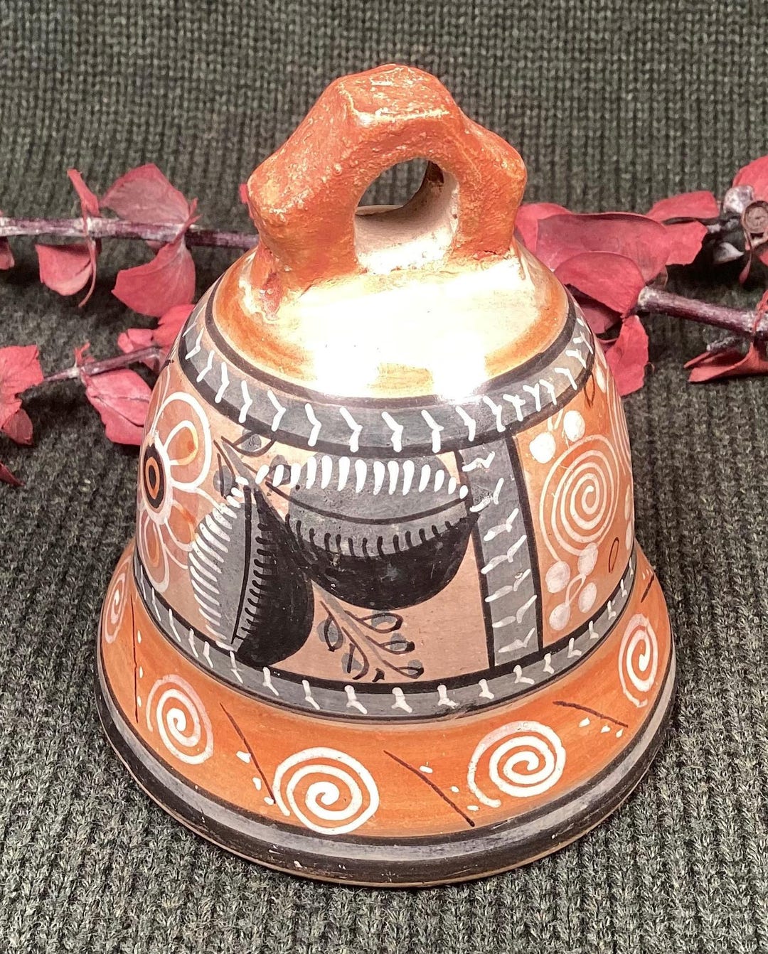 Vintage Mexican Talavera Hand Painted Ceramic Bell - Etsy