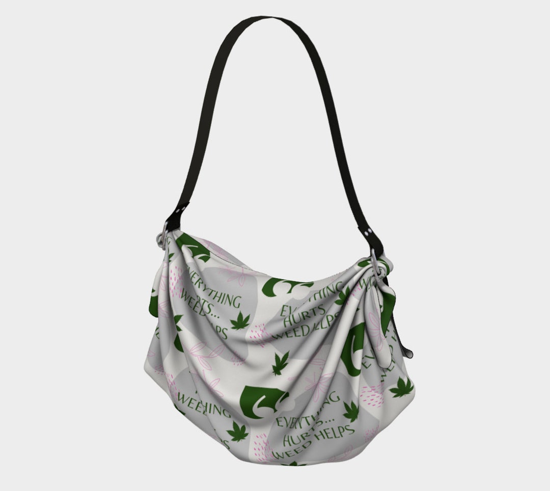 Everything Hurts Weed Helps Origami Tote Bag Marijuana Pot Scarf Picnic ...