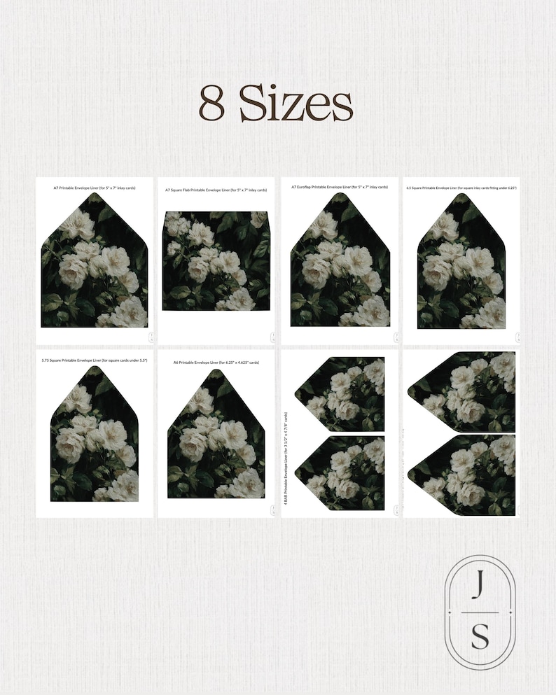 Baroque Garden Printable Envelope Liners (digital Download) - Etsy