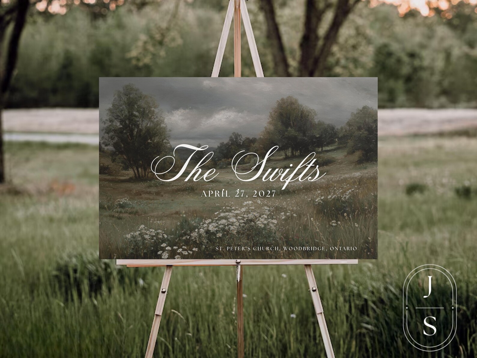 Rustic Meadow Wedding Welcome Sign Painting Art (personalized Digital ...