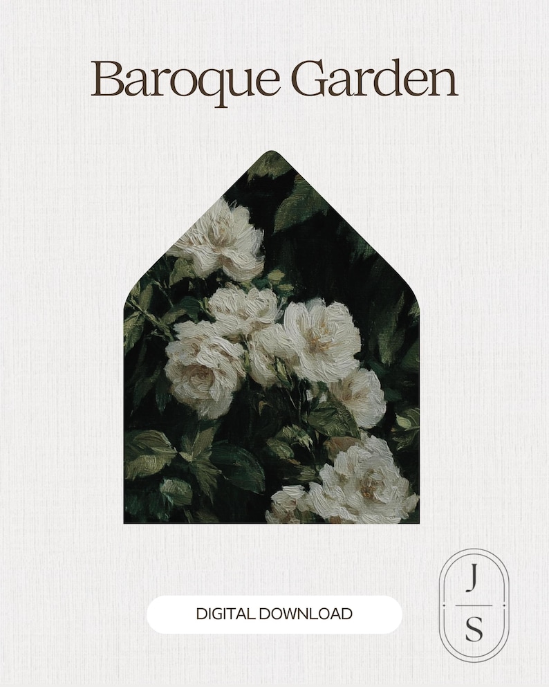 Baroque Garden Printable Envelope Liners (digital Download) - Etsy