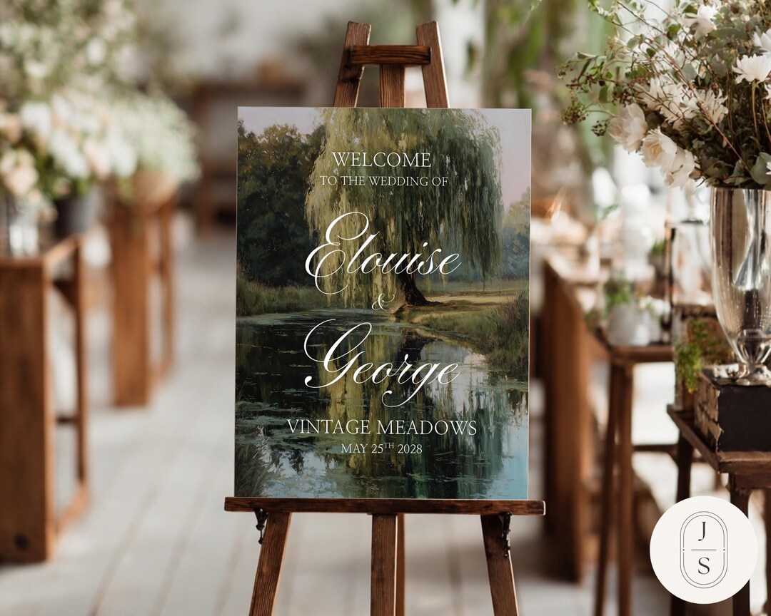 Willow Tree Wedding Welcome Sign Artwork | Unframed and Framed Canvas ...