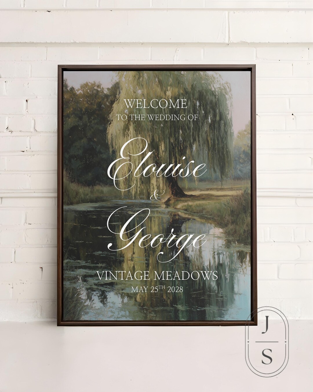 Willow Tree Wedding Welcome Sign Art (framed Canvas Option) - Etsy
